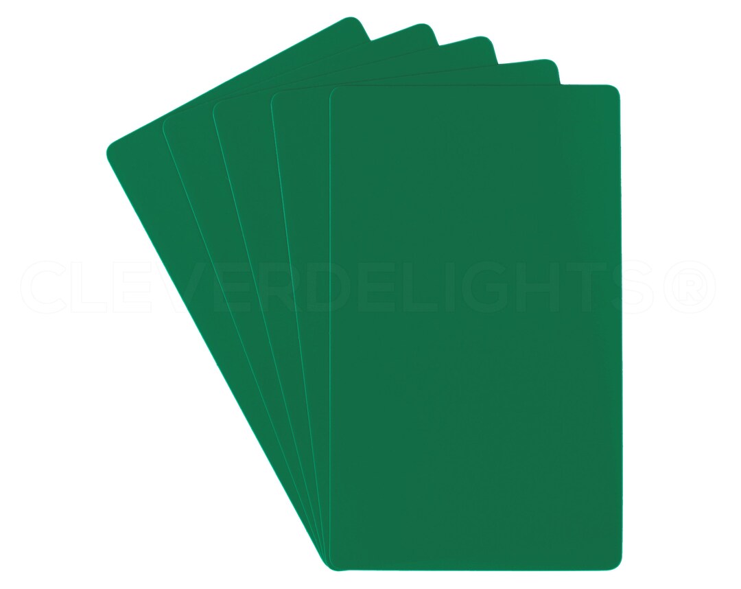 100 Pack - 3" X 5" Green Plastic Cards - Waterproof Heavy Duty 3x5 Card ...