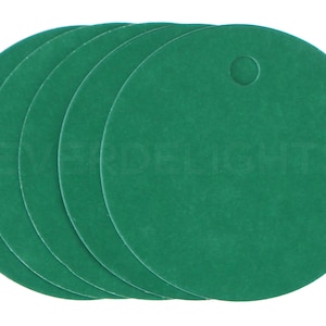 100 Pack 1.5 Green Gift Tags Round Circle Paper Hang Tags 1 1/2 Inch ...