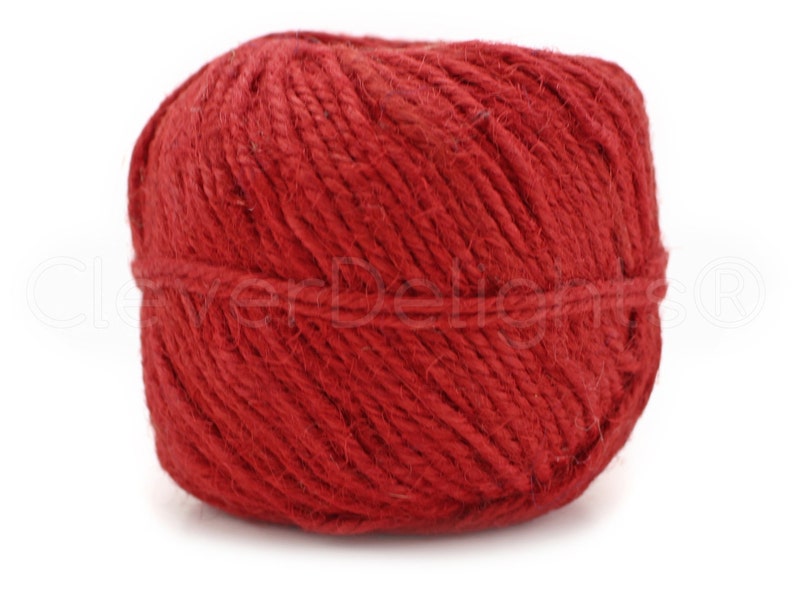 100 Yards Red Jute Twine 2mm 3-ply Premium Natural Twine - Etsy
