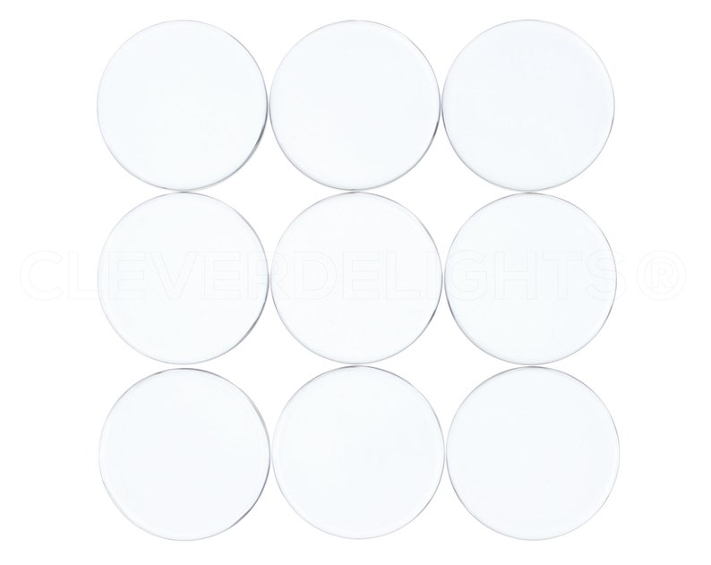50 Pack - 1" Round Glass Tiles - Flat on Both Sides - Clear Tiles - for ...