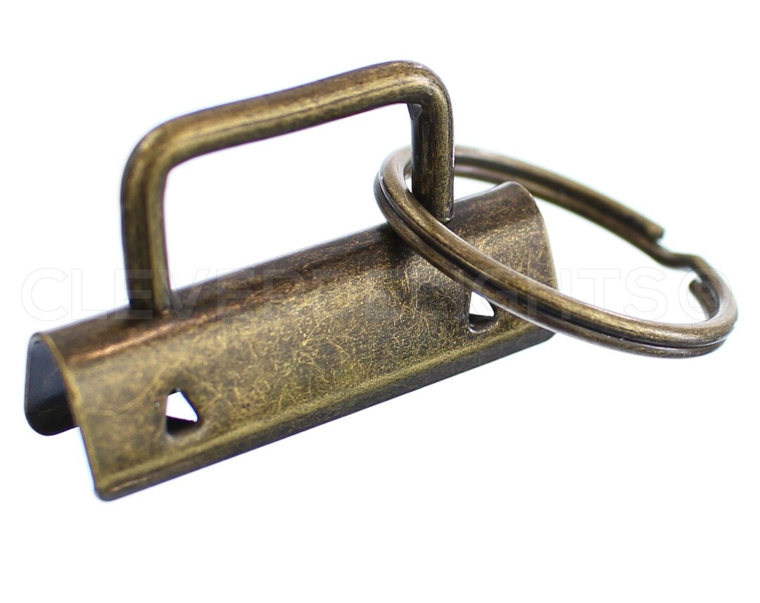 25 Sets - 1.5" Key Fob Hardware With Key Rings - Antique Bronze Color ...