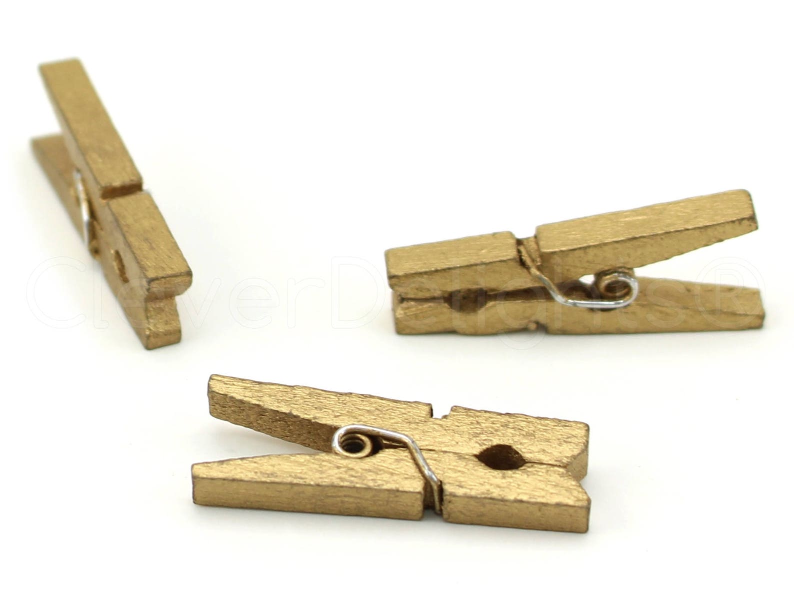 100 Pk 1 1/8 Mini Clothespins Metallic Gold Color | Etsy