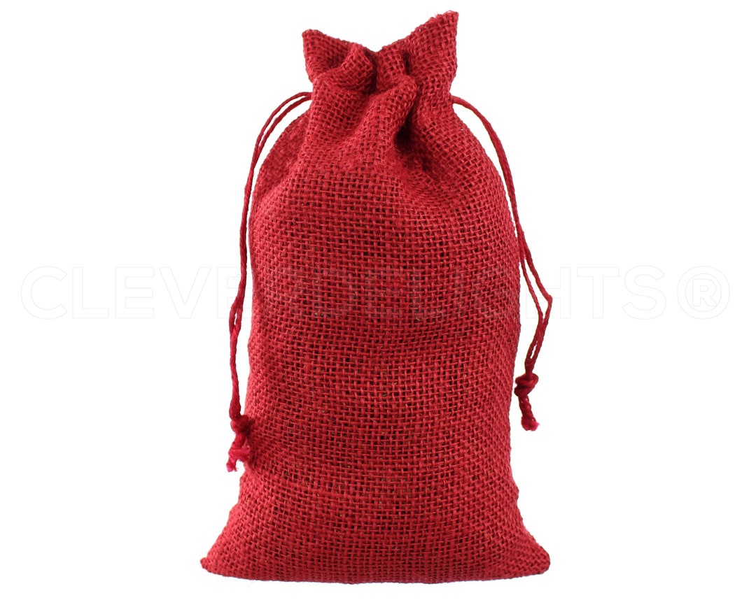 10 Pack 6 X 10 Red Burlap Bags Natural Burlap Bags With Jute Drawstring ...