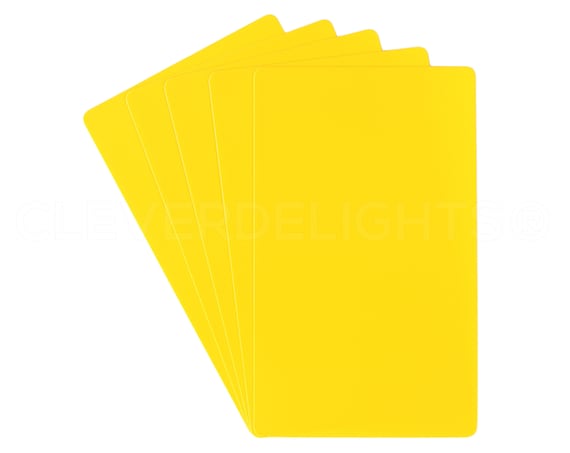 100 Pack 3 X 5 Yellow Plastic Cards Waterproof - Etsy