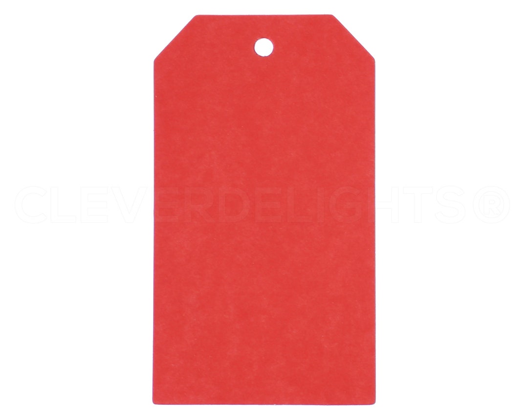 100 Pack 2 X 3.5 Red Price Tags Paper Gift Tags 3 1/2 Inch Hang Tag 4mm ...