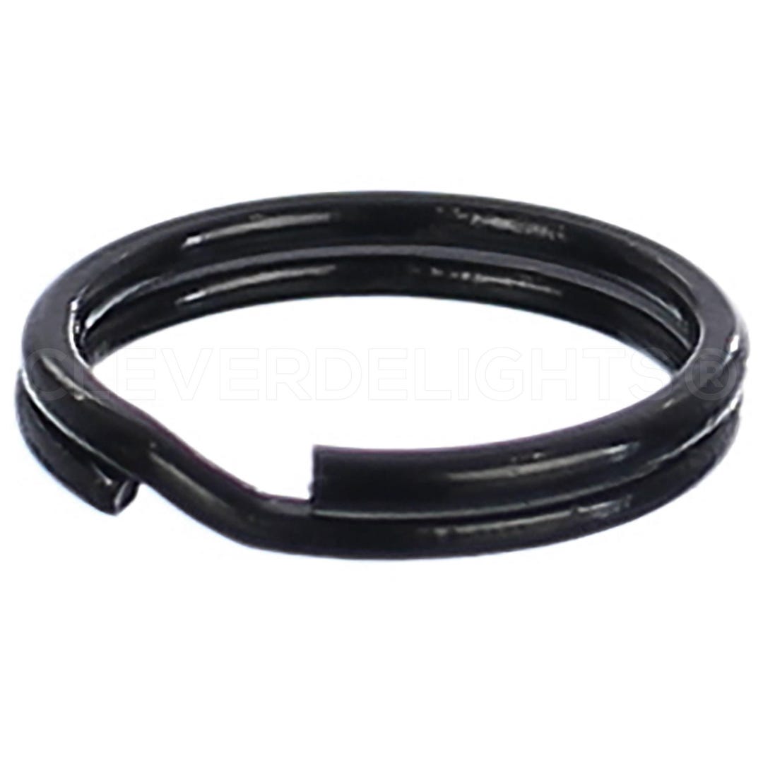 100 Pack - 9/16" Key Rings - Dark Black Color - 15mm Split Key Ring ...
