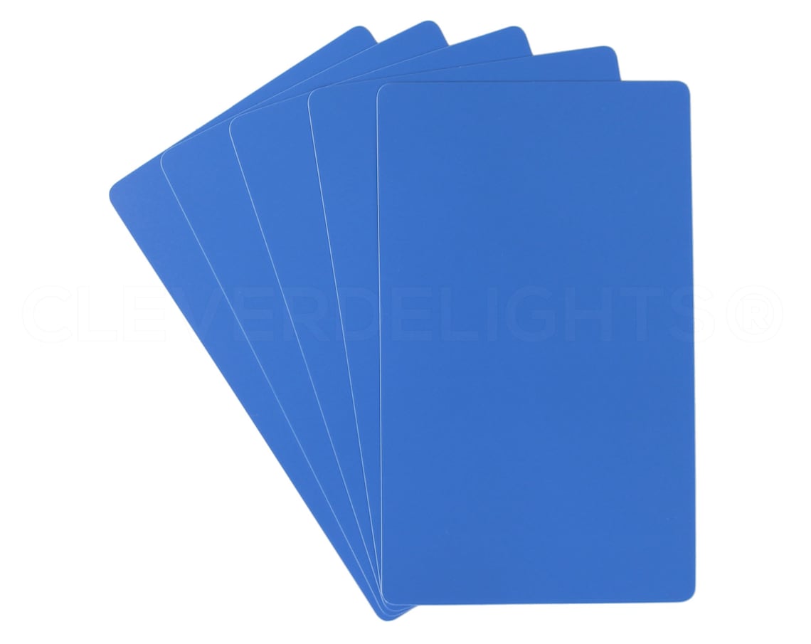 100 Pack - 3" X 5" Blue Plastic Cards - Waterproof Heavy Duty 3x5 Card ...