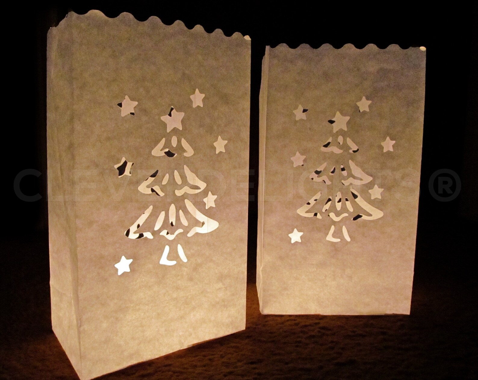 20 White Luminary Bags Christmas Tree Design Christmas - Etsy