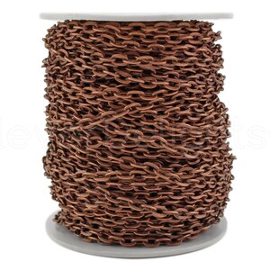 30 Ft - 4x6mm Antique Copper Cable Chain Spool - for Necklaces Jewelry ...