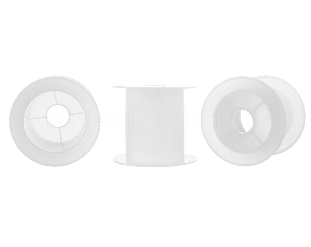 25 Pack 1 5/8 Plastic Spools White Empty Bobbin Spool Reel for Ribbon ...