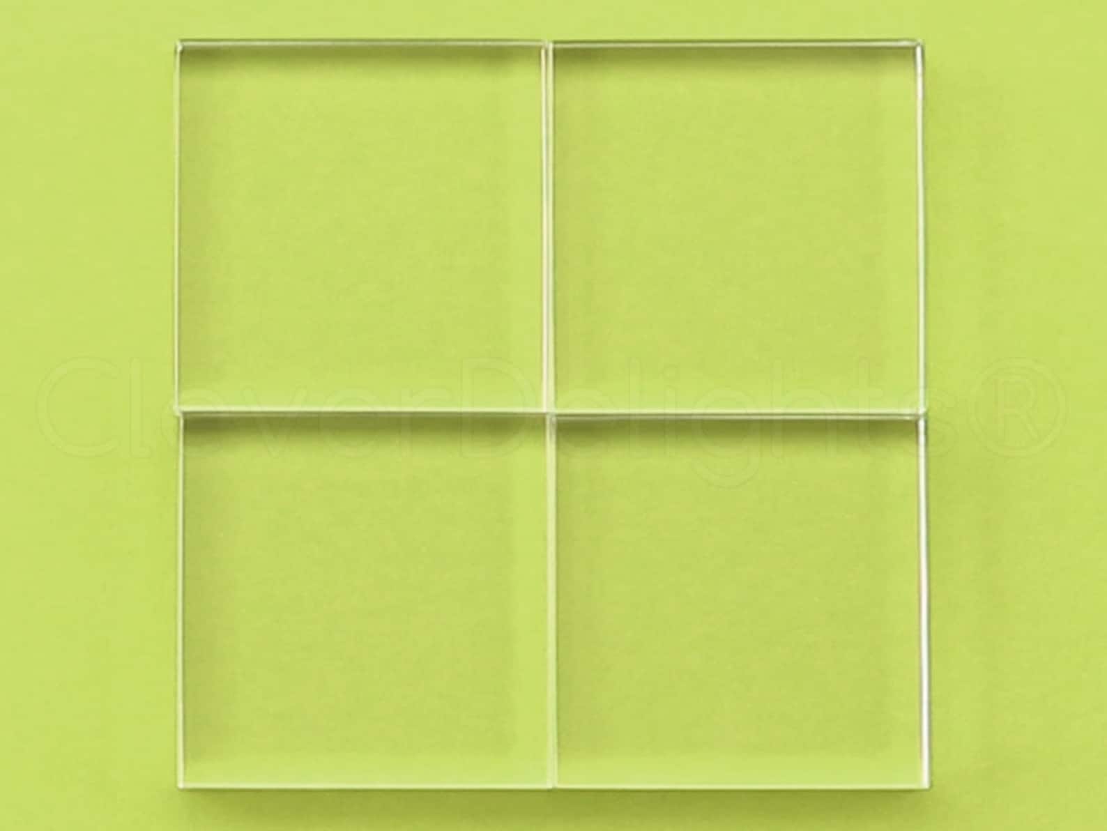 5 Pk 50mm 2 Square Glass Tiles Clear Transparent | Etsy