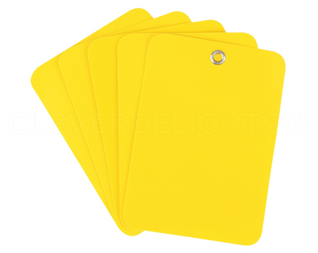 50 Pack - 3.5" X 2.5" Yellow Plastic Tags - Waterproof Heavy Duty ...