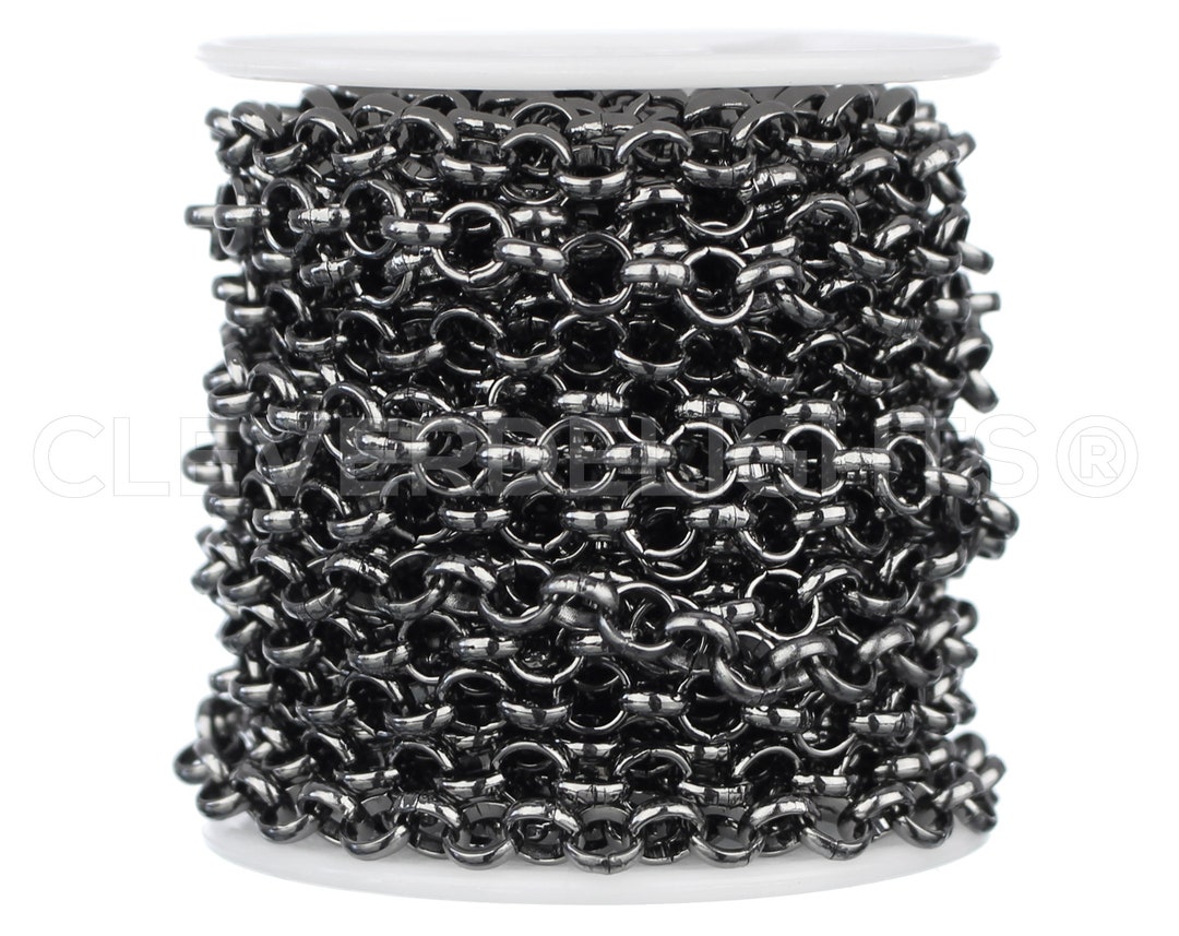 25 Ft - 1/4" Rolo Chain - Gunmetal Color - Craft Jewelry Necklaces ...