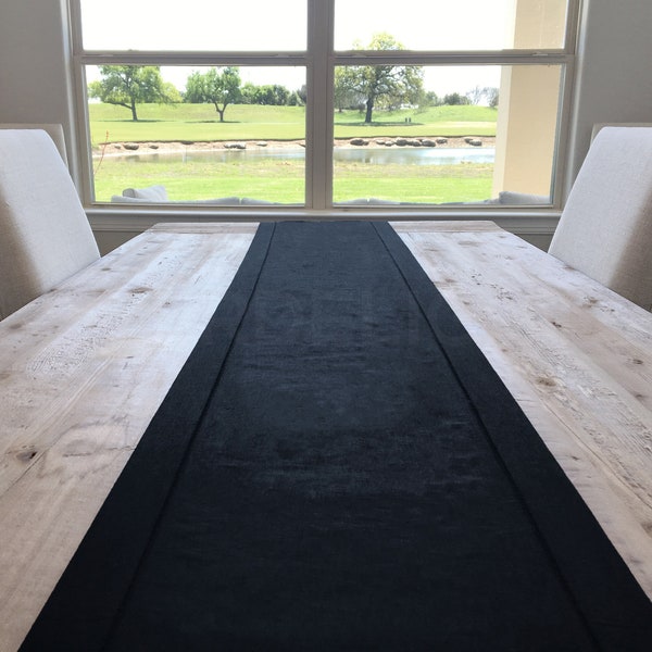 Black Table Runner - Etsy