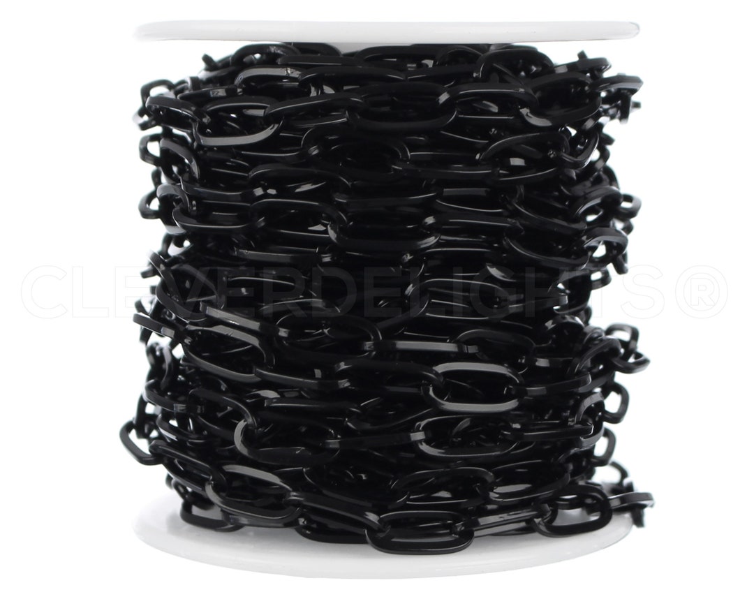 25 Ft - 1/2" X 1/4" Cable Chain - Dark Black Color - Craft Jewelry ...