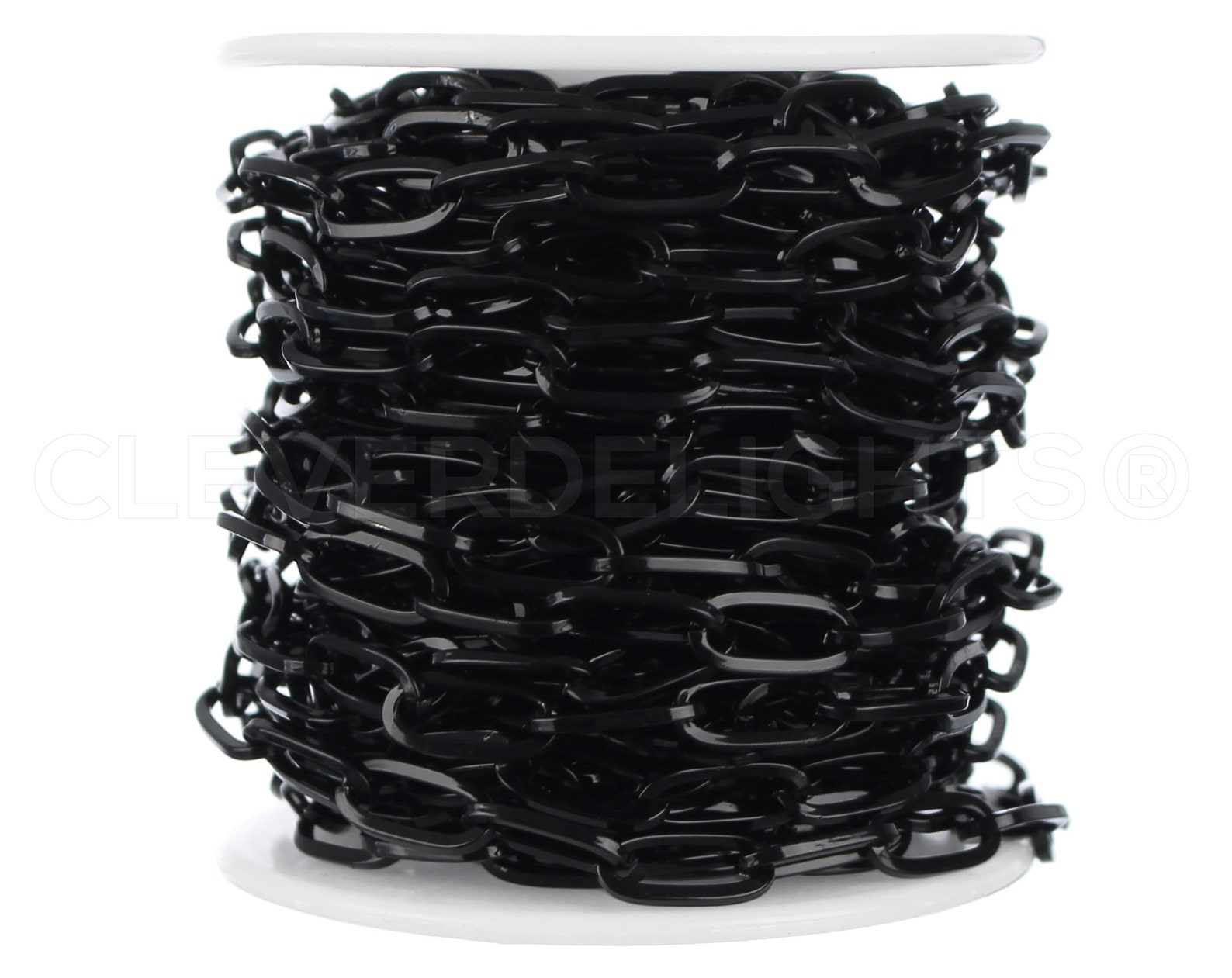25 Ft - 1/2" X 1/4" Cable Chain - Dark Black Color - Craft Jewelry ...