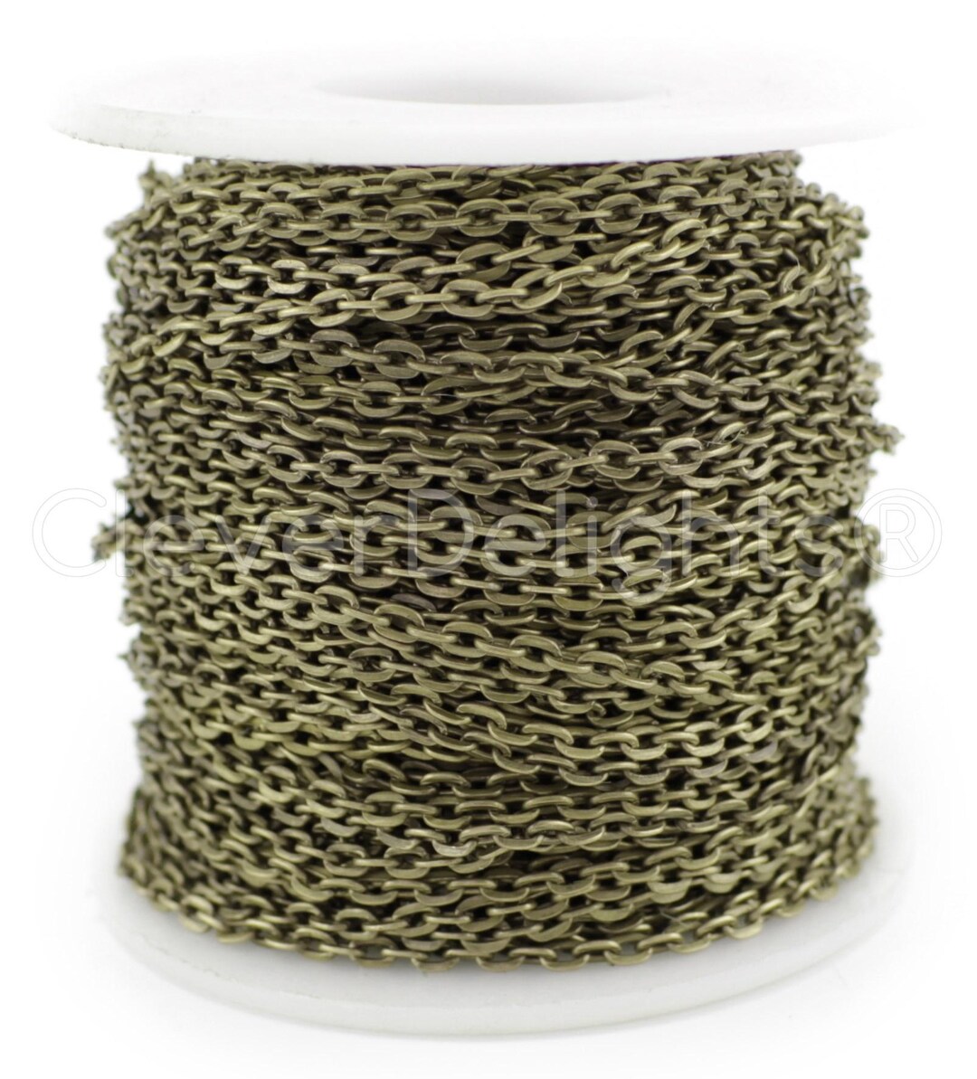 100 Ft - 3x4mm Antique Bronze Cable Chain Spool - for Necklaces Jewelry ...