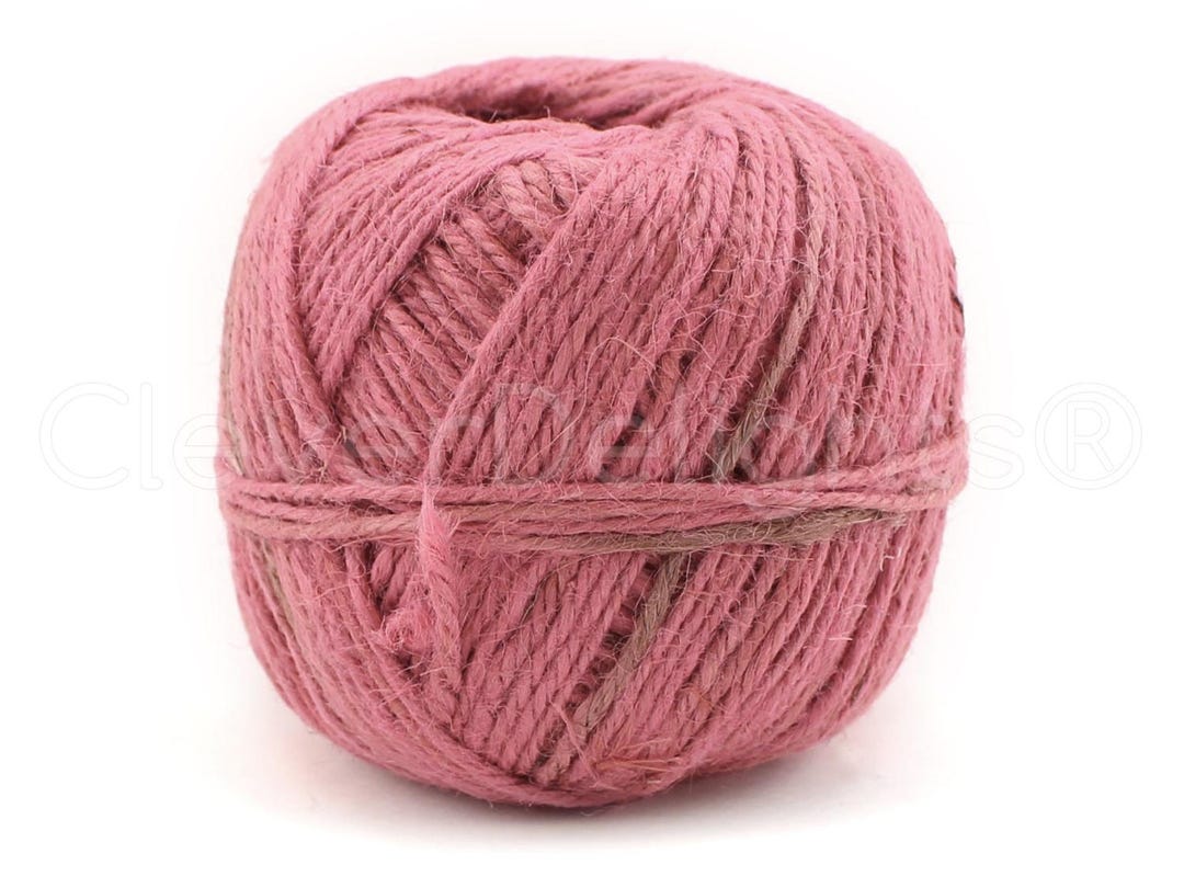 100 Yards - Rustic Pink Jute Twine - 2mm 3-ply Premium Natural Twine ...