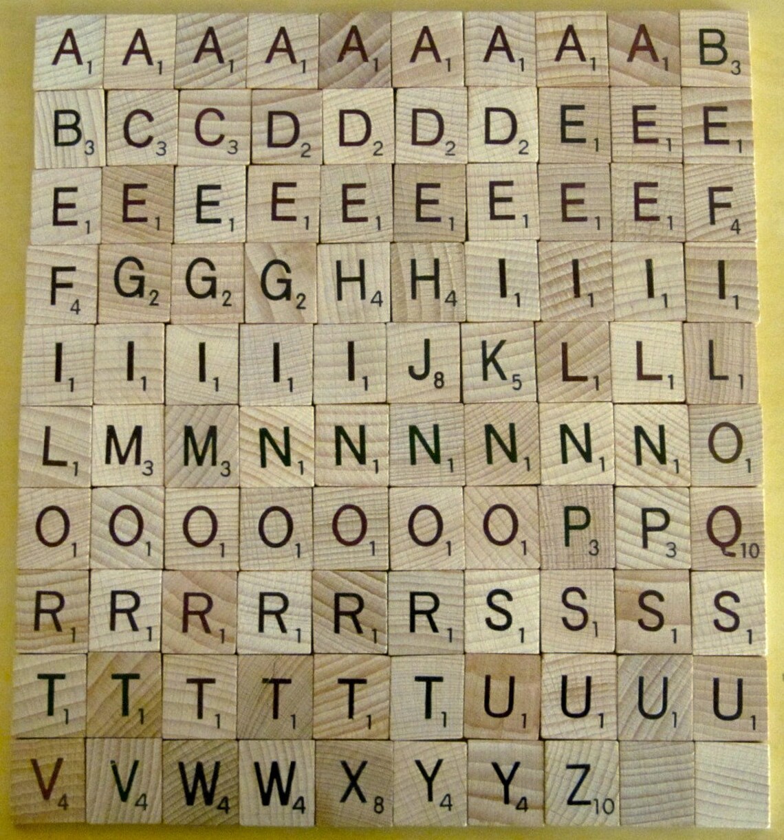 100 Wood Letter Tiles Complete 100 Piece Set Wood Pieces - Etsy