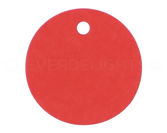 100 Pack 1.5 Red Gift Tags Round Circle Paper Hang - Etsy