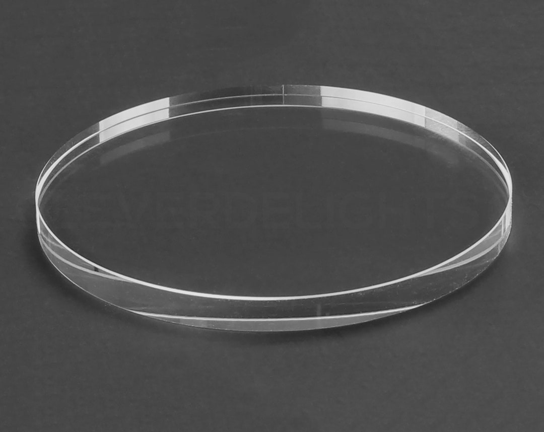 10 Pk - 2" Round Glass Tiles - Clear Transparent - Solid Glass - 1/8 ...