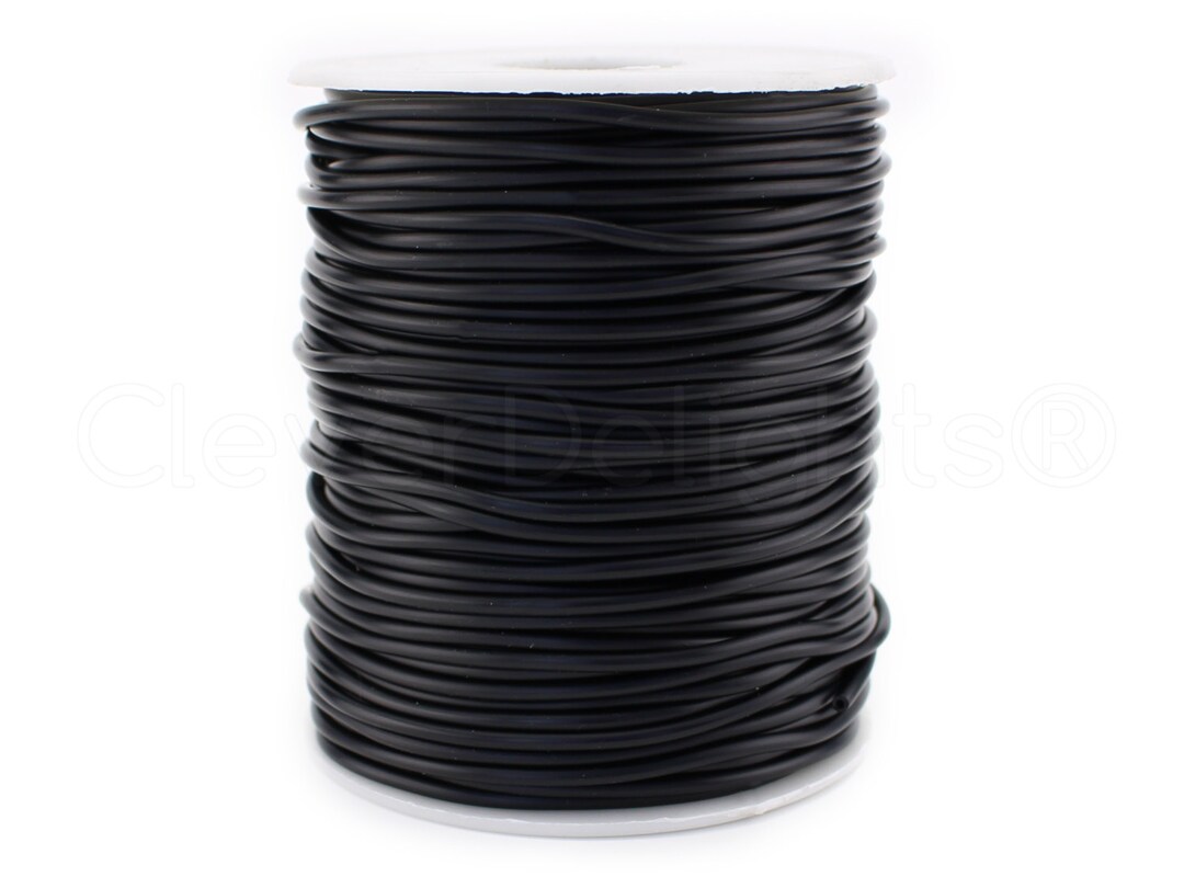 75 Ft - Solid Rubber Cord - 2mm (1/16") - Premium Black Solid Rubber ...