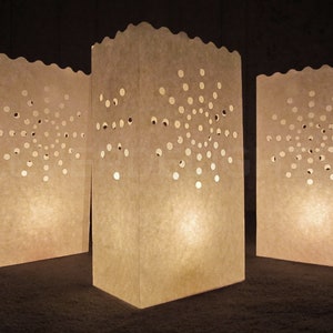 50 Luminary Bags White Sunburst Design Wedding - Etsy