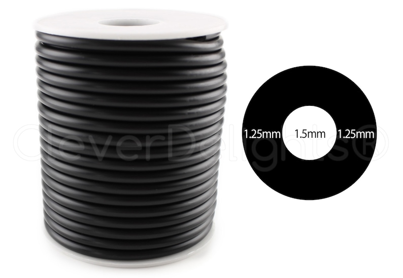 40 Ft Black Rubber Cord 4mm 1/8 Hollow Rubber | Etsy