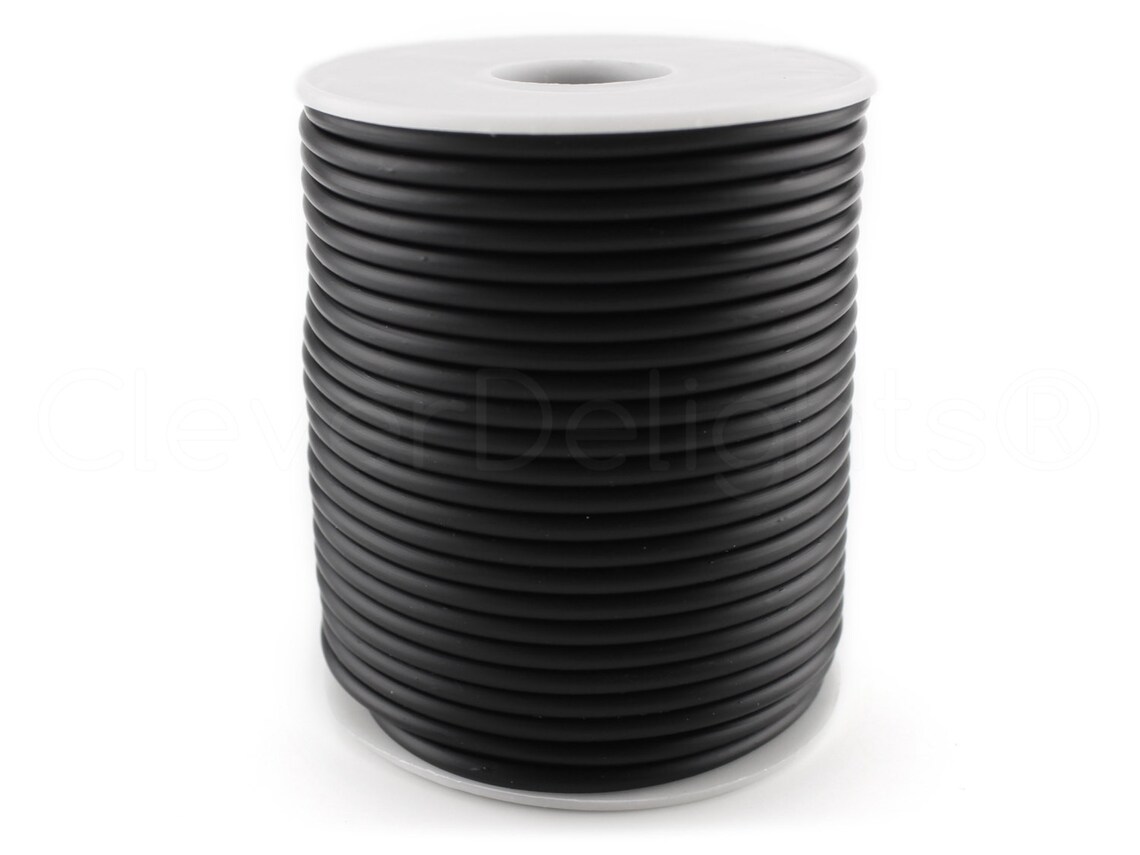 30 Ft - Black Rubber Cord - 3mm (3/32") - Hollow Rubber Tubing - 3/32 ...