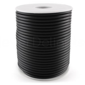 30 Ft - Black Rubber Cord - 3mm (3/32") - Hollow Rubber Tubing - 3/32 ...