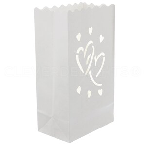 30 Luminary Bags White Interlocking Hearts Design - Etsy