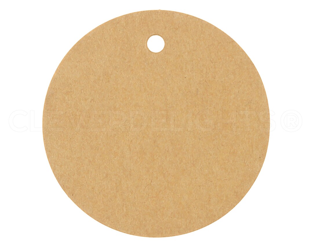 100 Pack - 2" Kraft Brown Gift Tags - Round Circle Paper Hang Tags - 2 ...