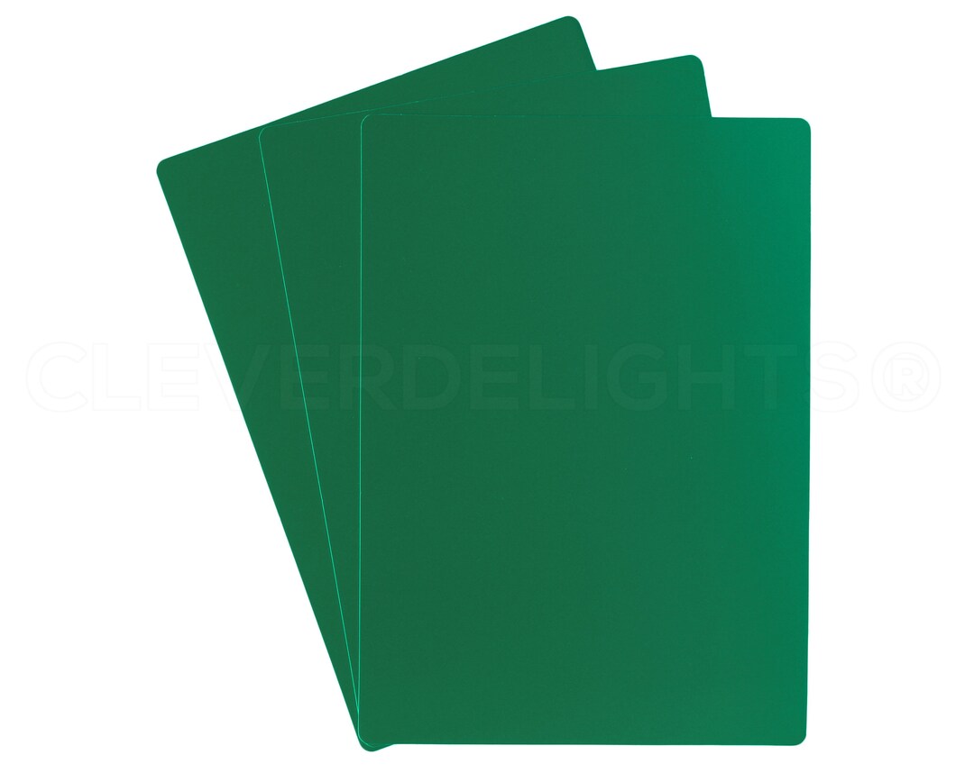 100 Pack 5 X 7 Green Plastic Cards Waterproof Heavy Duty 5x7 Card ...