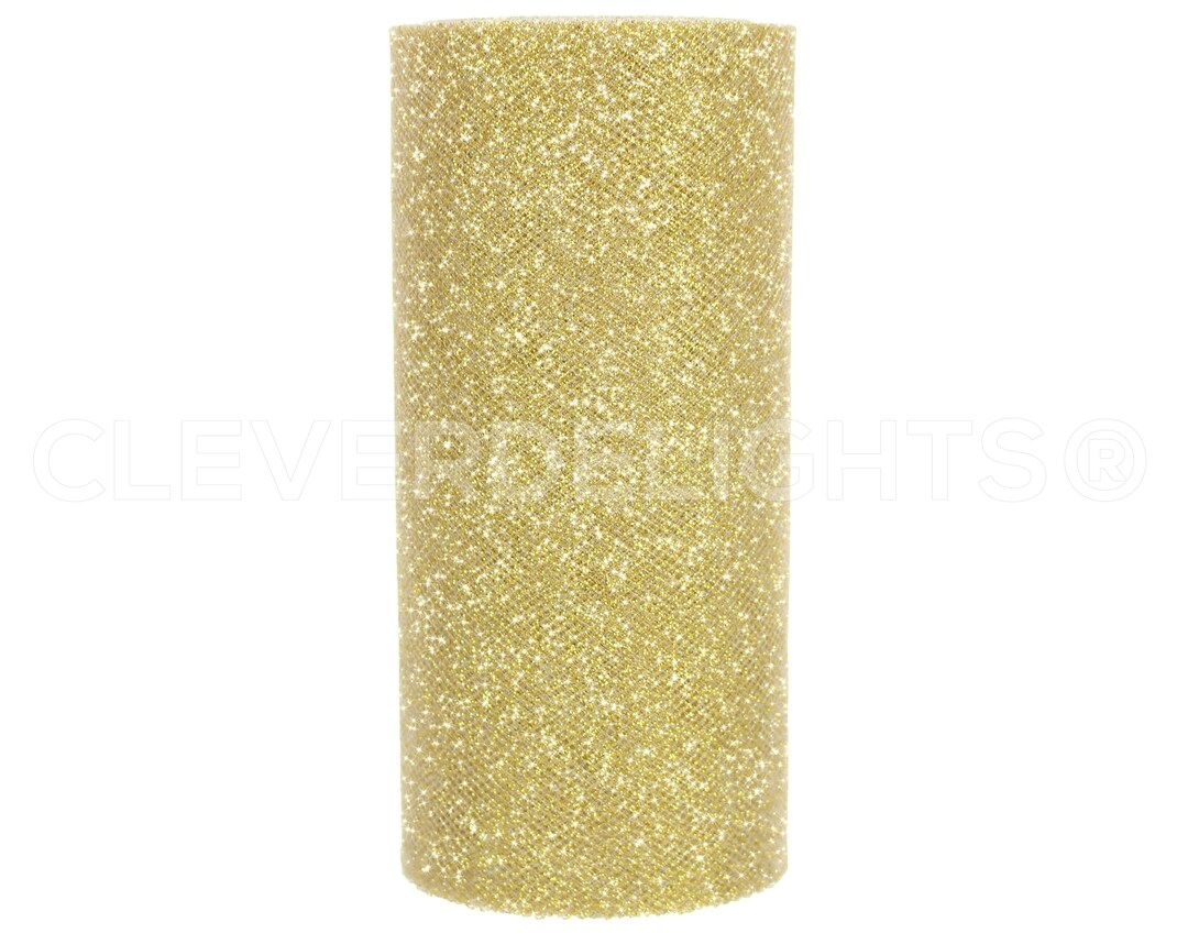25 Yds 6 Gold Glitter Tulle Ribbon Art Craft Decor - Etsy