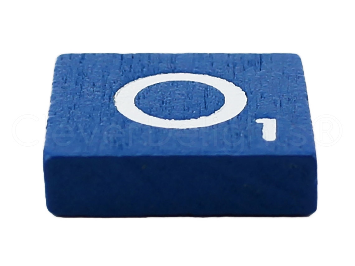 100 Wood Letter Tiles Blue Color 1 Complete 100 Piece Set | Etsy