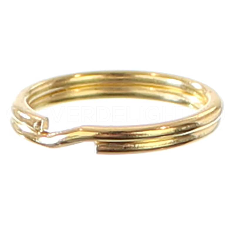 100 Pack - 9/16" Key Rings - Gold Color - 15mm Split Key Ring - Strong ...