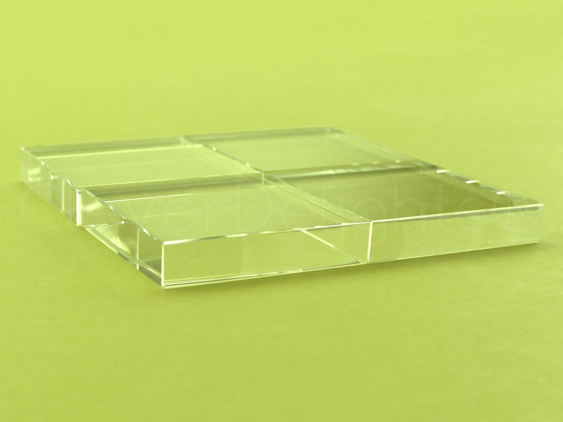 10 Pk 50mm 2 Square Glass Tiles Clear Transparent | Etsy