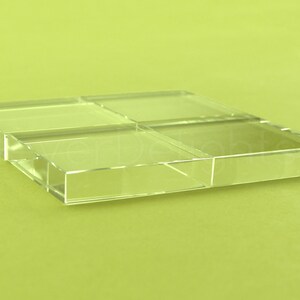 5 Pk - 50mm (2") Square Glass Tiles - Clear Transparent Tiles - Solid ...