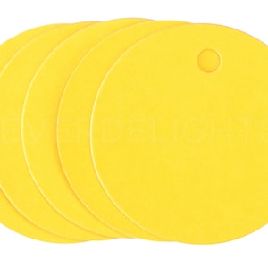 100 Pack 1.5 Yellow Gift Tags Round Circle Paper Hang Tags 1 1/2 Inch ...