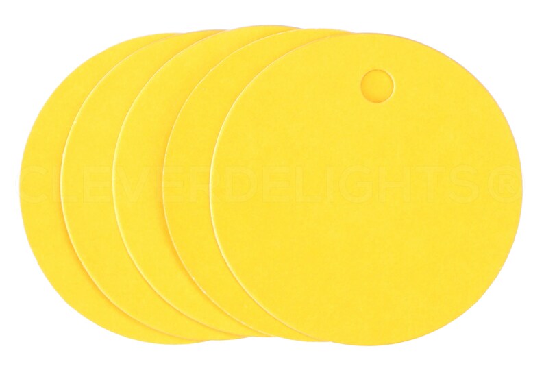 100 Pack 1.5 Yellow Gift Tags Round Circle Paper - Etsy
