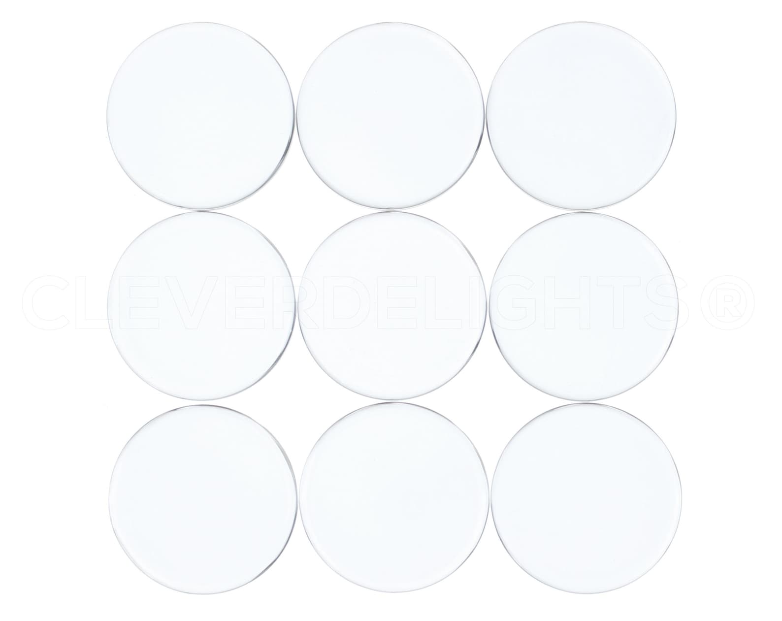 100 Pack - 1" Round Glass Tiles - Flat on Both Sides - Clear Tiles ...