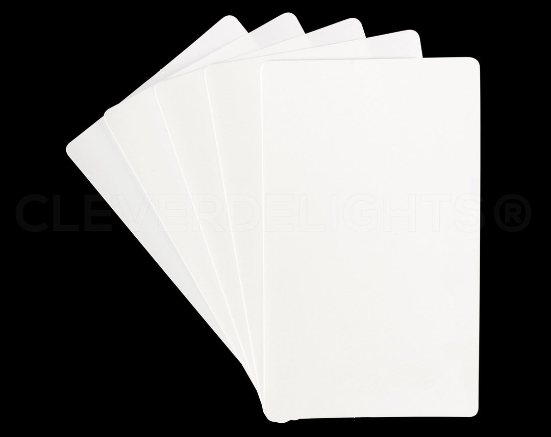100 Pack - 3" X 5" White Plastic Cards - Waterproof Heavy Duty 3x5 Card ...