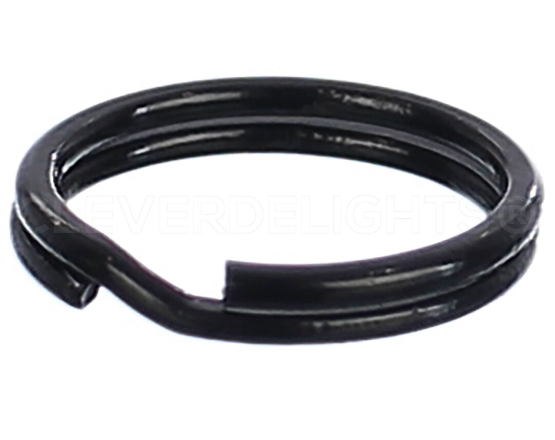 100 Pack 9/16 Key Rings Dark Black Color 15mm Split Key Ring Strong Key ...