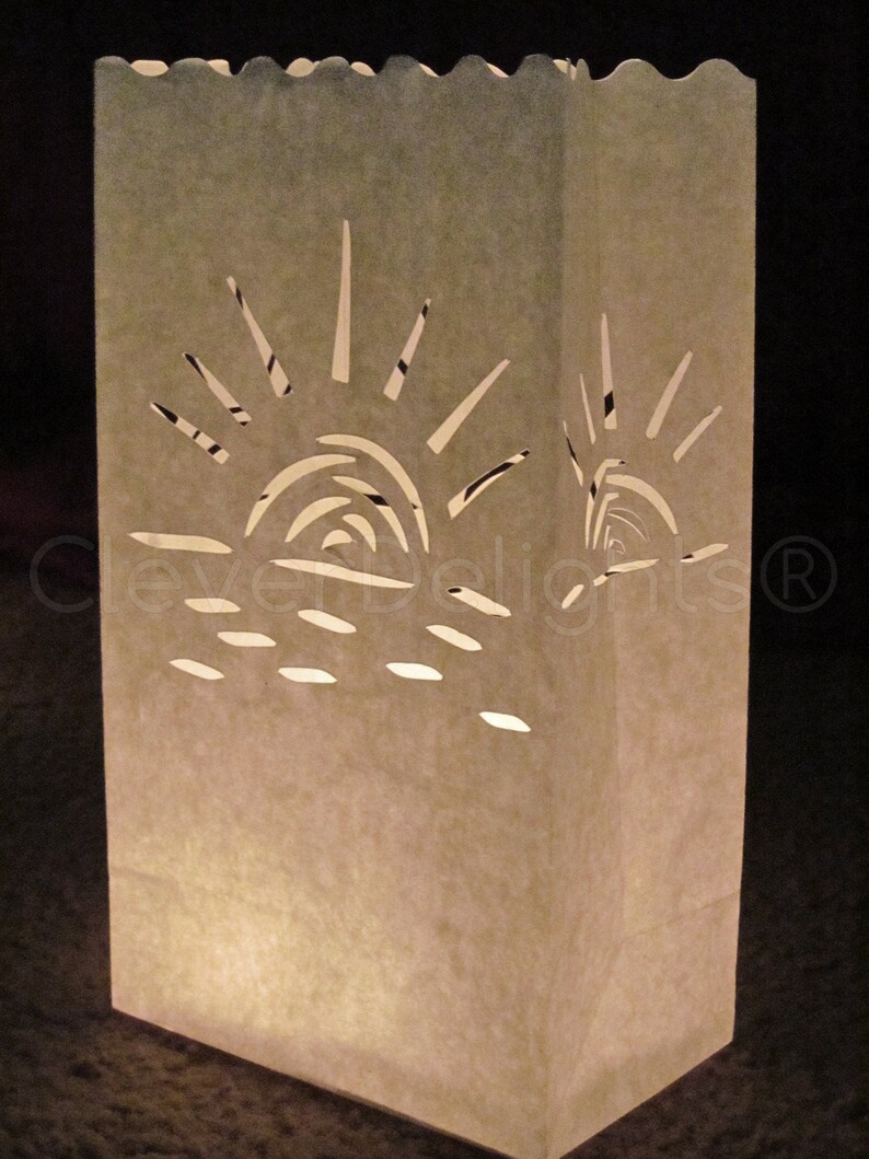 30 Luminary Bags White Sunset Design Wedding Reception | Etsy