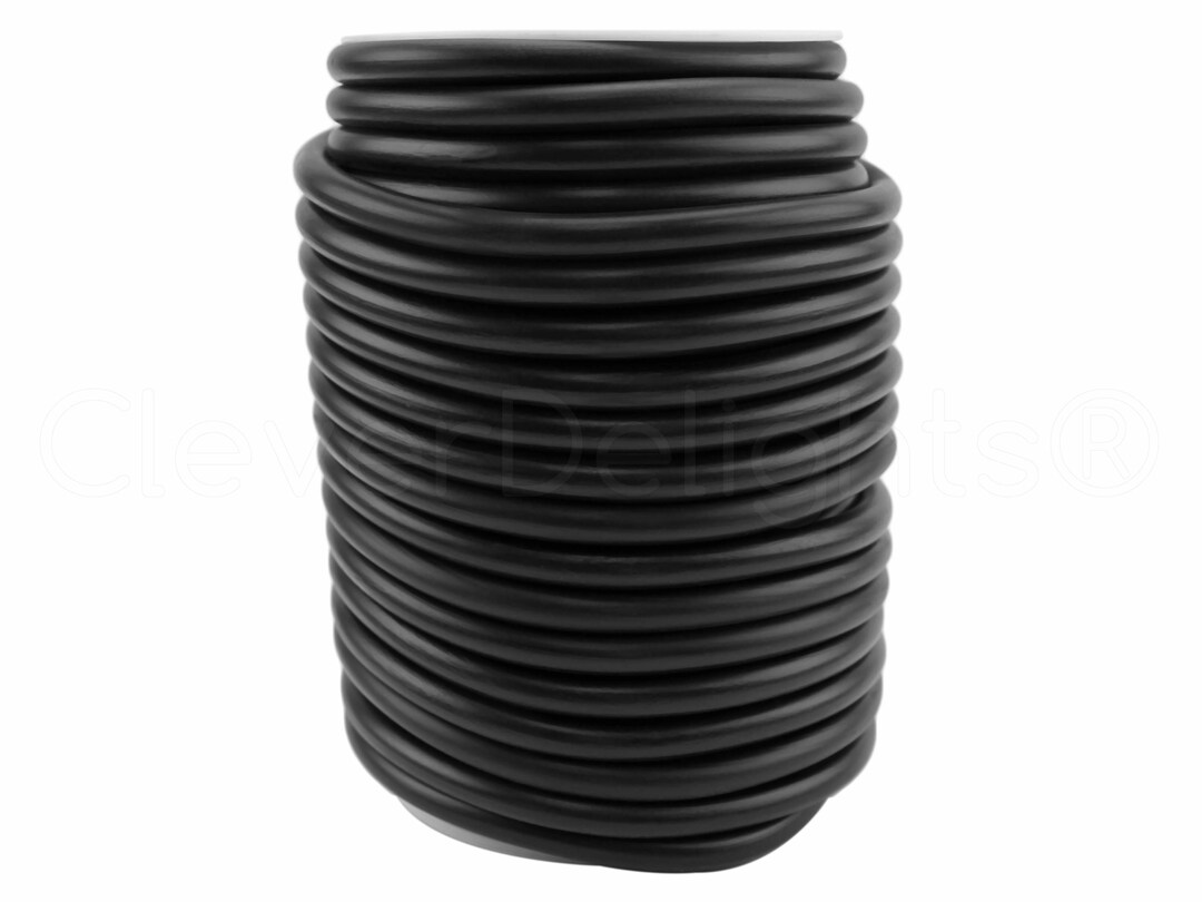 5 Ft - Solid Rubber Cord - 8mm (5/16") - Black Color - Premium Solid ...