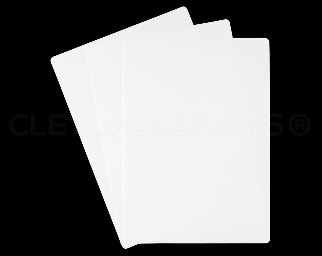 100 Pack - 5" X 7" White Plastic Cards - Waterproof Heavy Duty 5x7 Card ...
