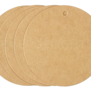 100 Pack - 3" Kraft Brown Gift Tags - Round Circle Paper Hang Tags - 3 ...