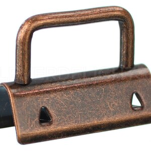 25 Sets - 1.25" Key Fob Hardware With Key Rings - Antique Copper Color ...