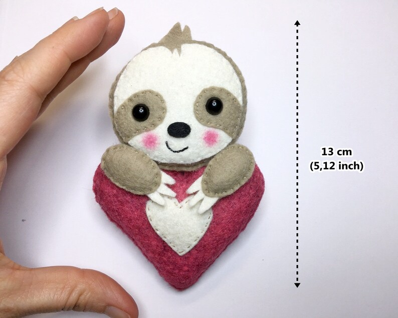 Felt sloth hand sewing pattern sloth stuffed animal felt | Etsy