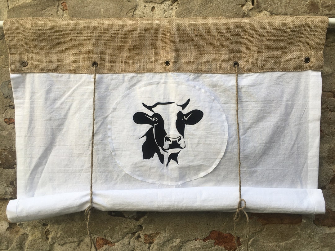 Natural Burlap Curtains Farmhouse Valance Kitchen Curtain Country Chic ...